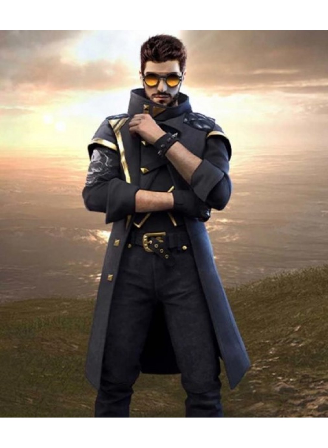 Free Fire Battlegrounds Alok Garena Trench Leather Coat