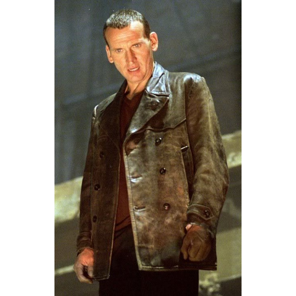 DR WHO Black Real Leather Coat