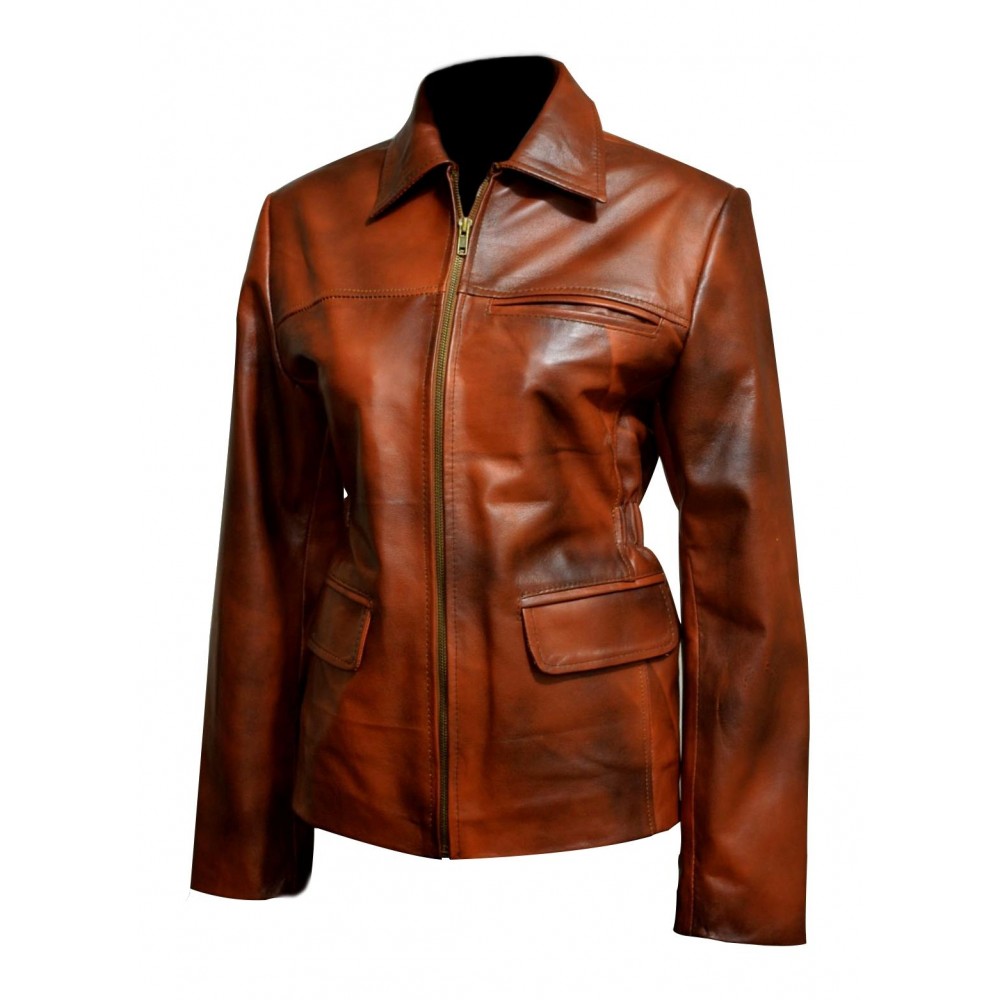 The Hunger Games Catching Fire Brown Leather Jacket - Katniss Everdeen