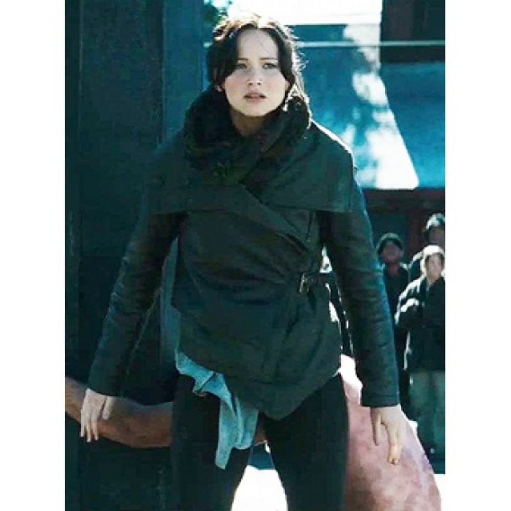 The Hunger Games Catching Fire Black Leather Jacket