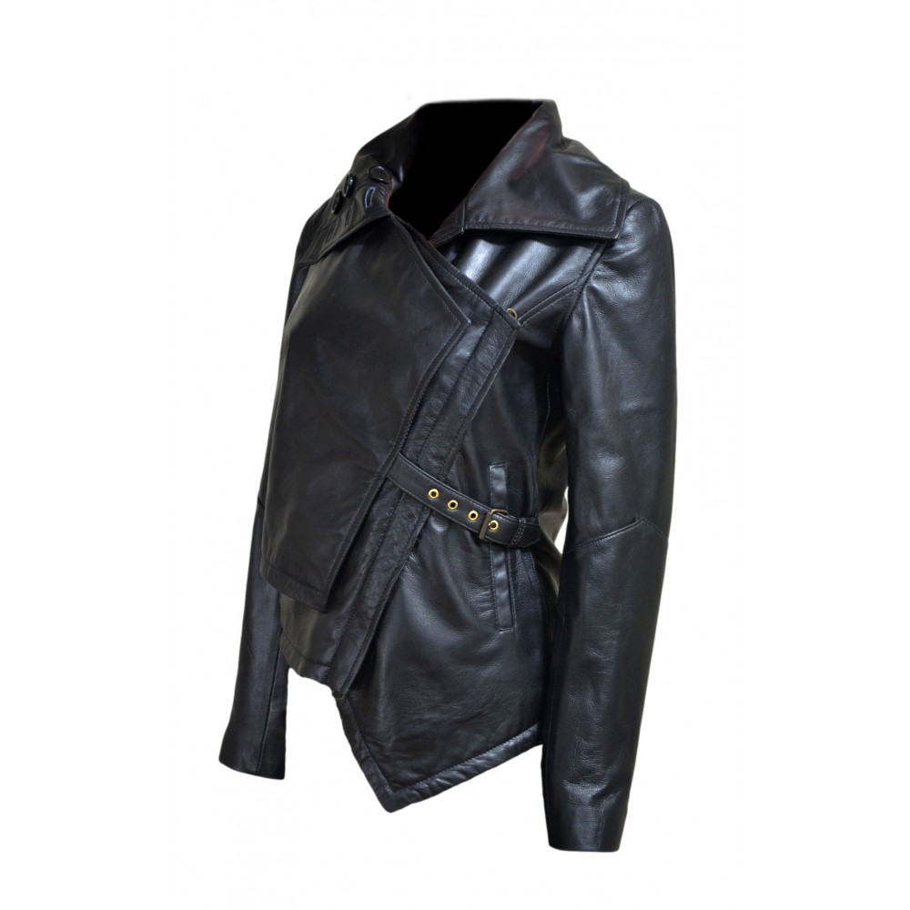 The Hunger Games Catching Fire Black Leather Jacket