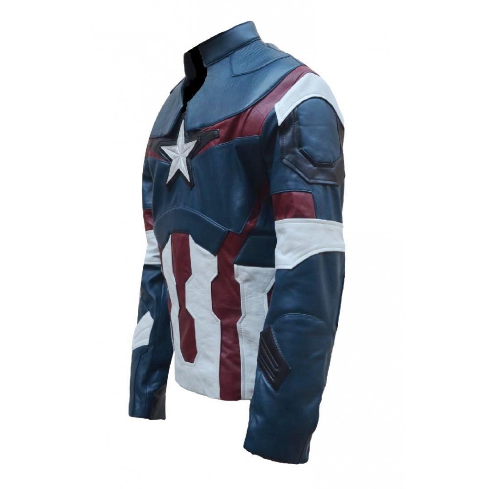 Captain America Avengers Age of Ultron Leather Jacket Costume