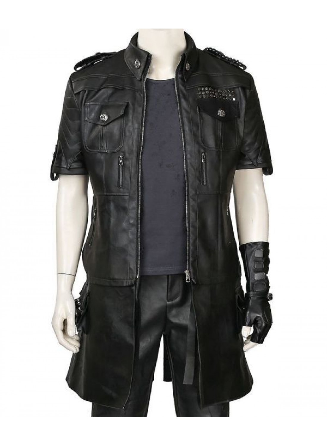 Final Fantasy XV Noctis Lucis Caelum Black Leather Jacket