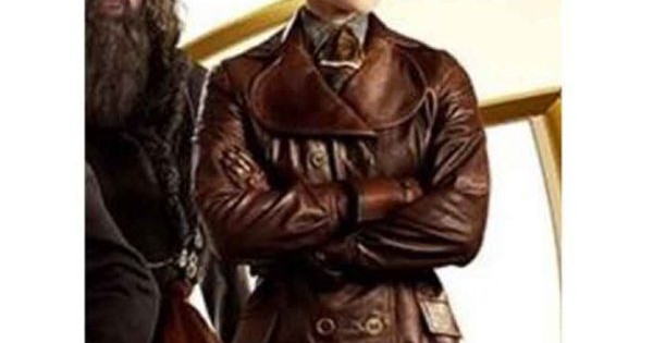 Polly The King’s Man 2021 Gemma Arterton Brown Leather Coat