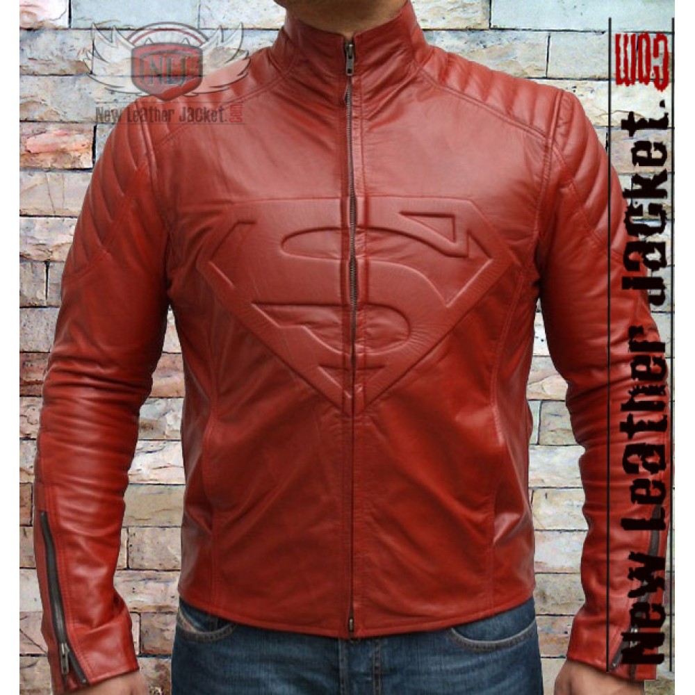 Smallville Superman Red Real Leather Jacket