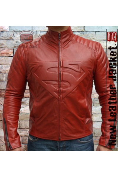 Smallville Superman Red Real Leather Jacket